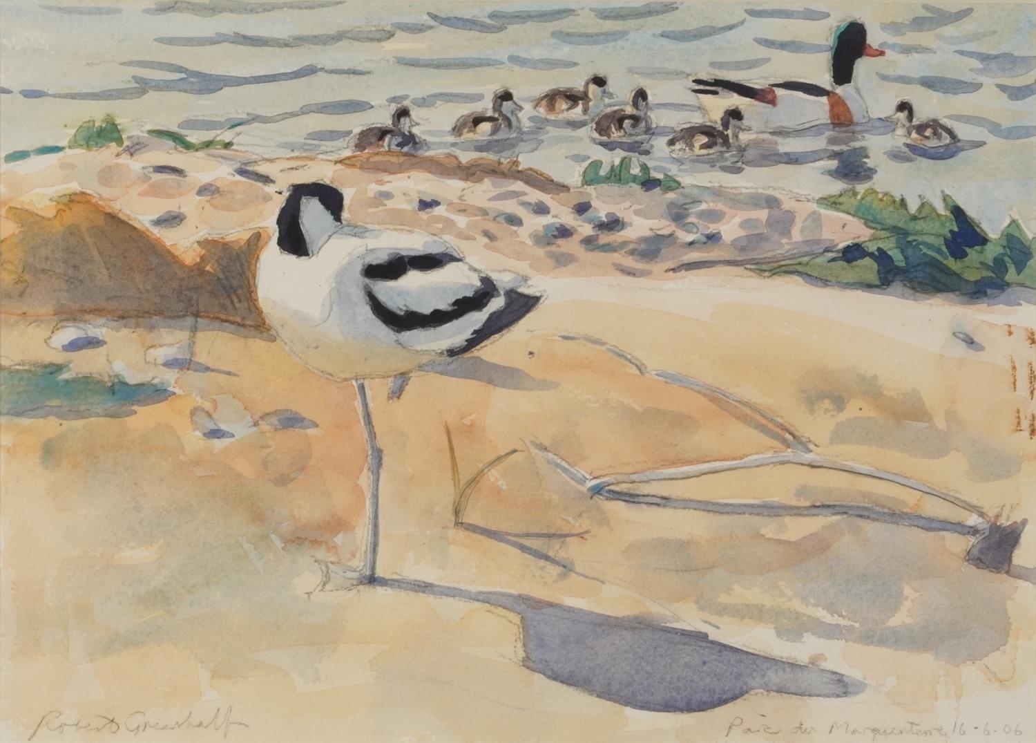Robert Greenhalf | Shelduck family with avocet | MutualArt