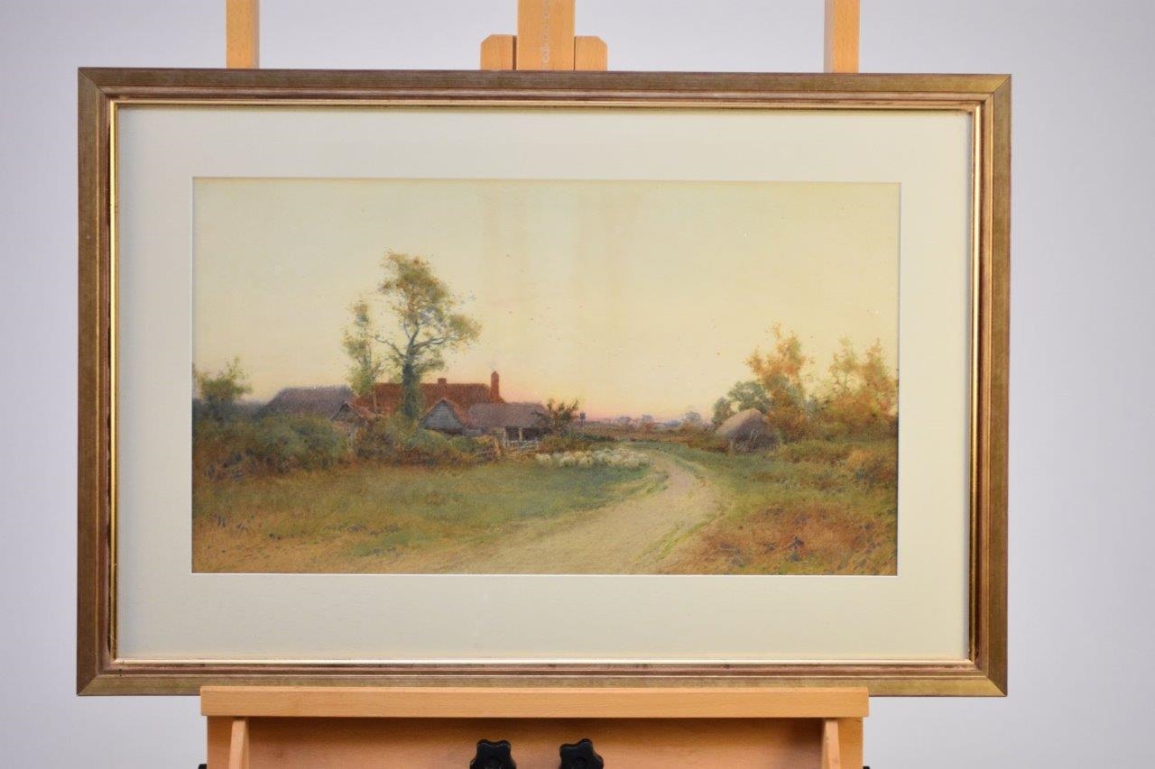 Henry John Sylvester Stannard | A thatched cottage with a well by a ...