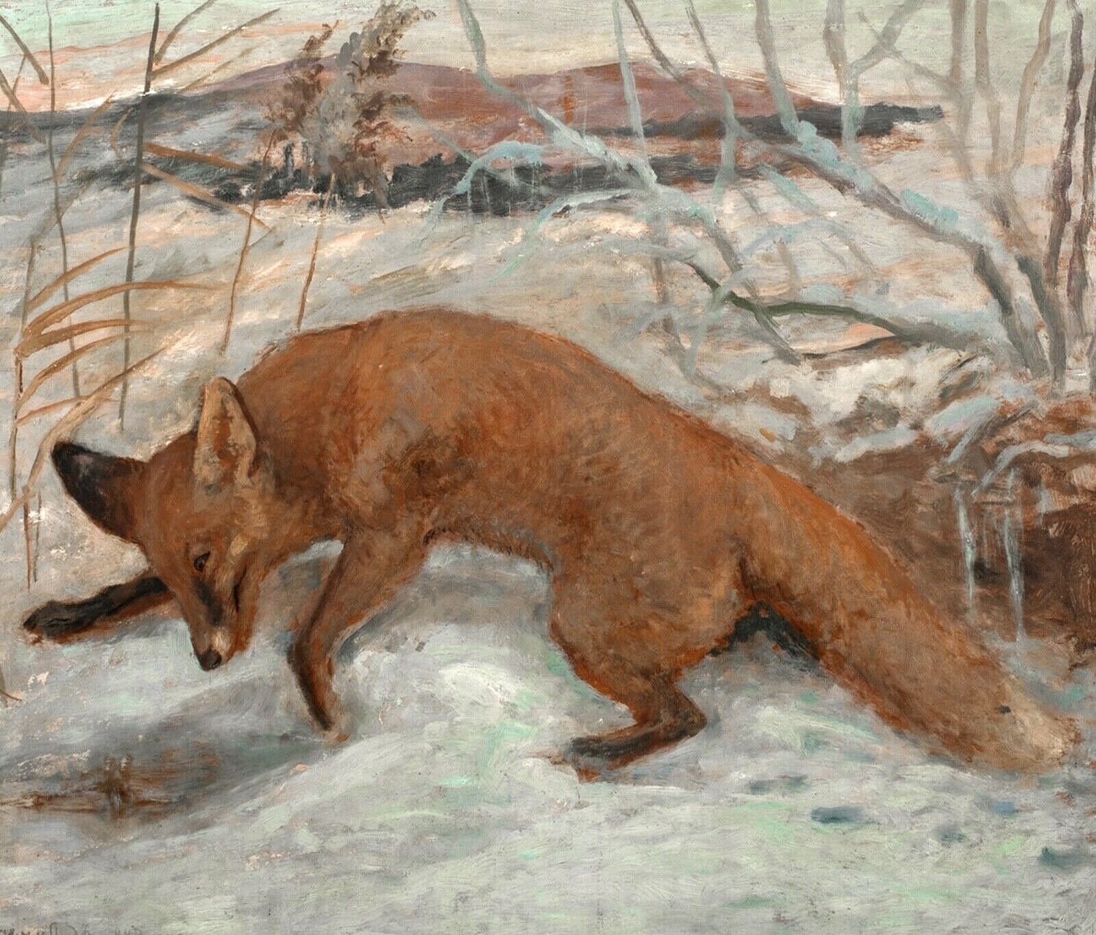 A. H. Berens | THE WINTER FOX OIL PAINTING (Mid 20th Century) | MutualArt