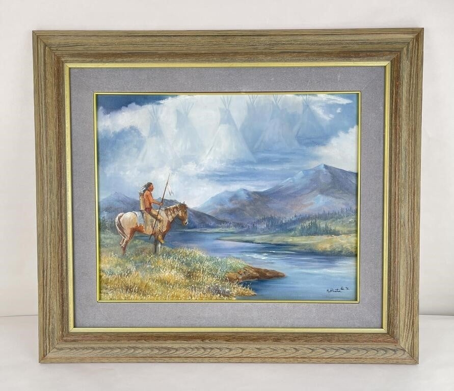 Pat McAllister | Pat McAllister Indian Oil on Canvas Painting | MutualArt