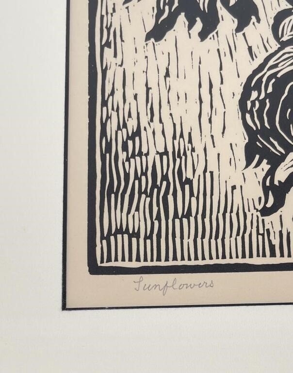 Birger Sandzén | Birger Sandzen Linocut Print Sunflowers (1894) | MutualArt