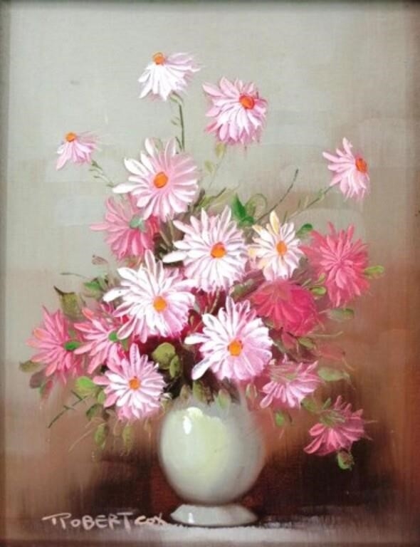 Robert Bruce Cox | Robert Cox (1934 - 2001) Pink Chrysanthemums | MutualArt