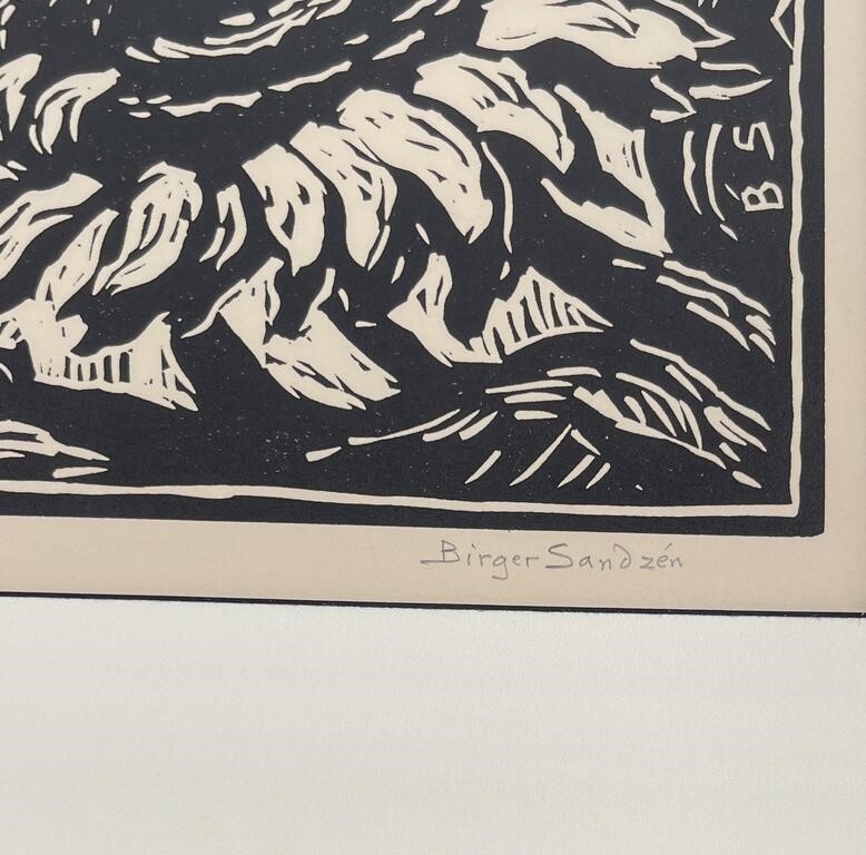 Birger Sandzén | Birger Sandzen Linocut Print Sunflowers (1894) | MutualArt