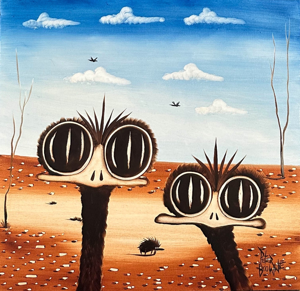 Peter Browne | Two Emus | MutualArt