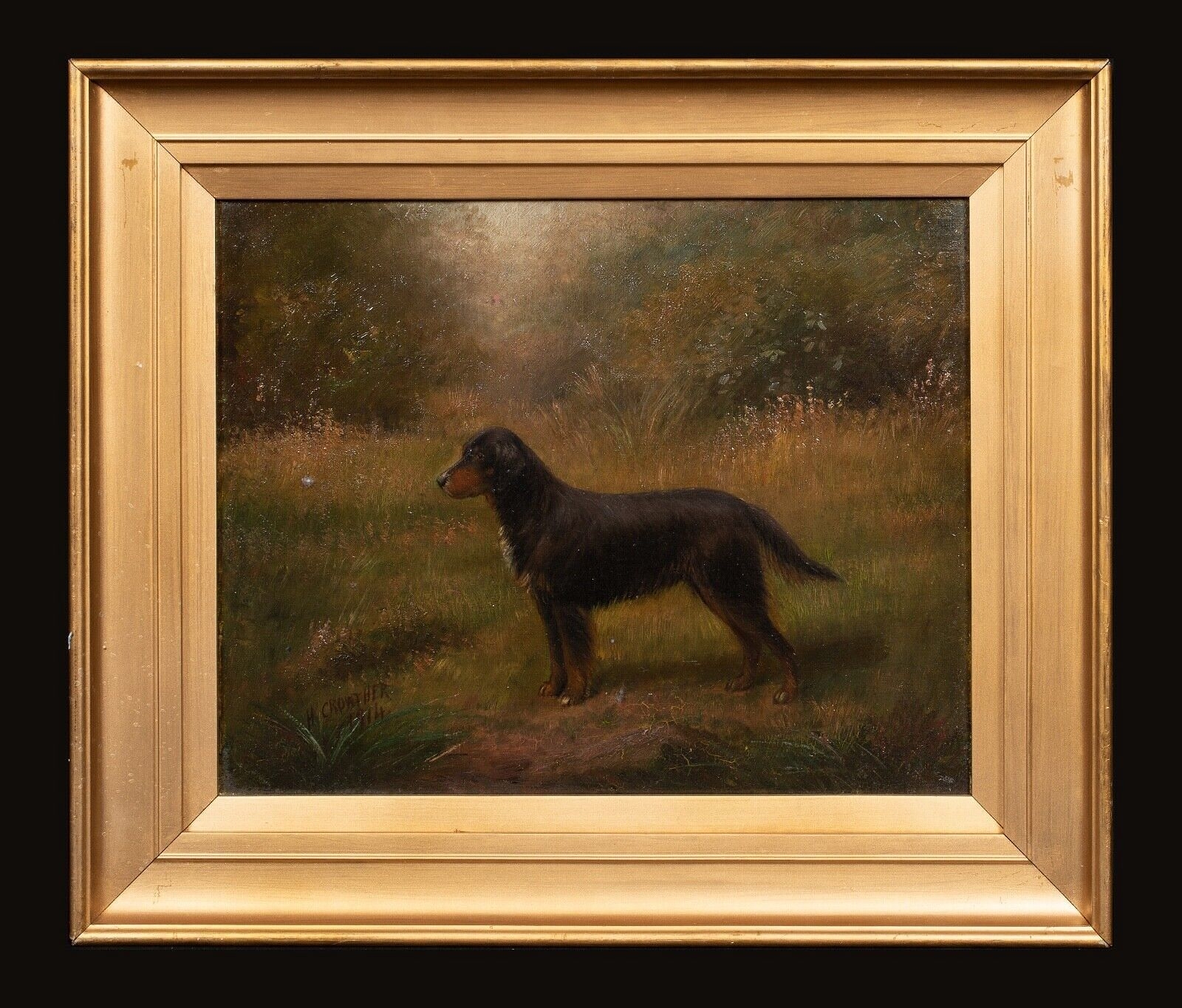 Henry Crowther | PORTRAIT OF A GORDON SETTER DOG OIL PAINTING (1914 ...