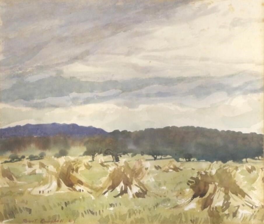 Robert Richmond Campbell | Robert Campbell (1902 - 1972) 'Wheatfields ...