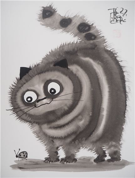 Laszlo Tibay | Kitten and ladybug | MutualArt