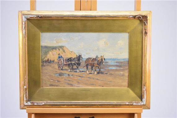 James William Booth | Horses and Cart on the Shoreline | Compare ...