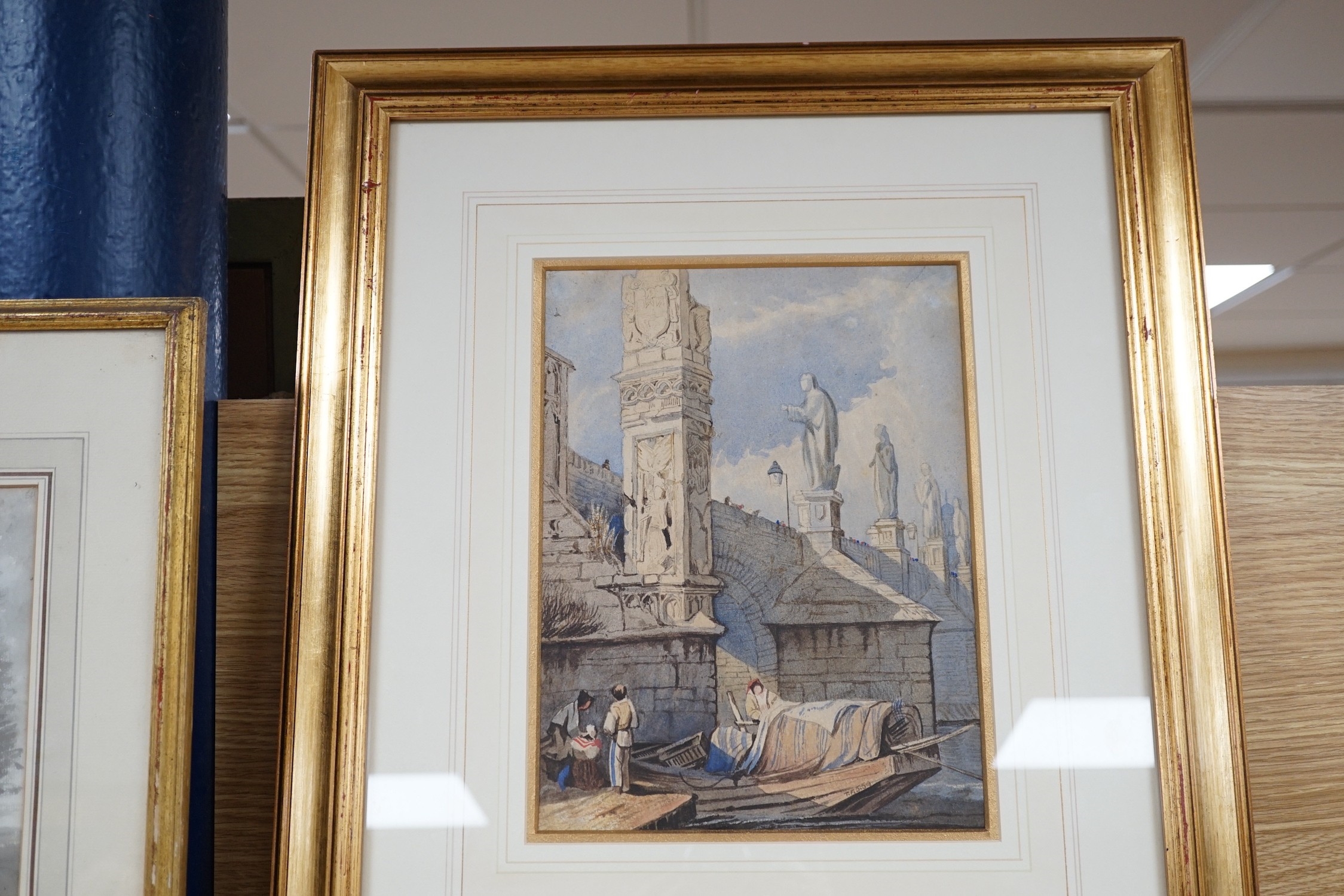 Samuel Prout | Venetian canal scene and Charles Bridge | MutualArt