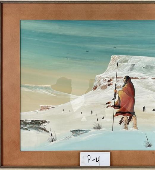 Robert Redbird | Robert Redbird Sr Oil on Board Painting | MutualArt