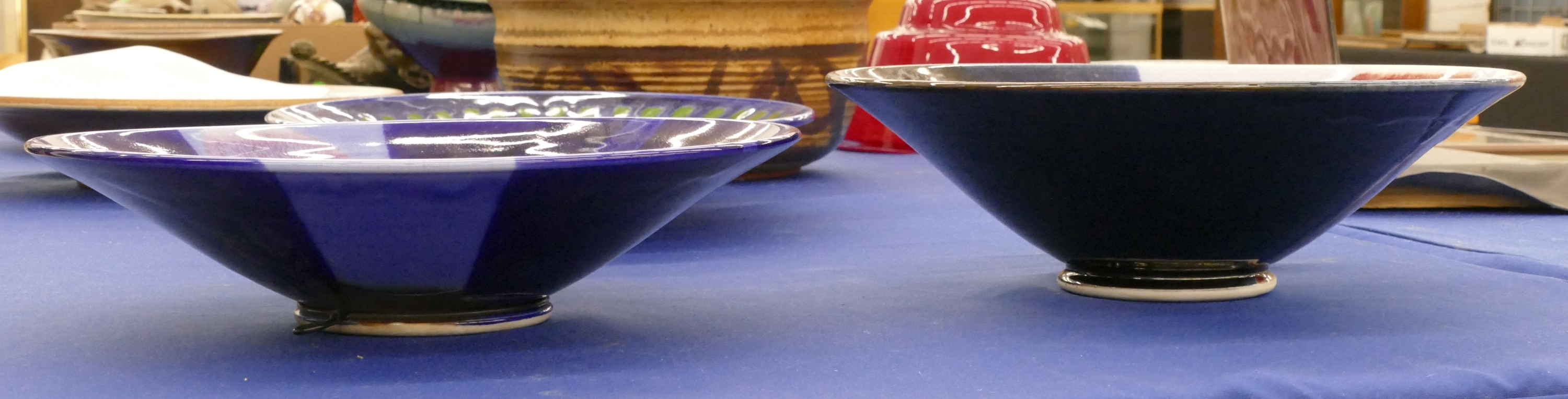 Marc Matsui | 2pc Marc Matsui Cobalt Studio Pottery Hanging Bowls ...