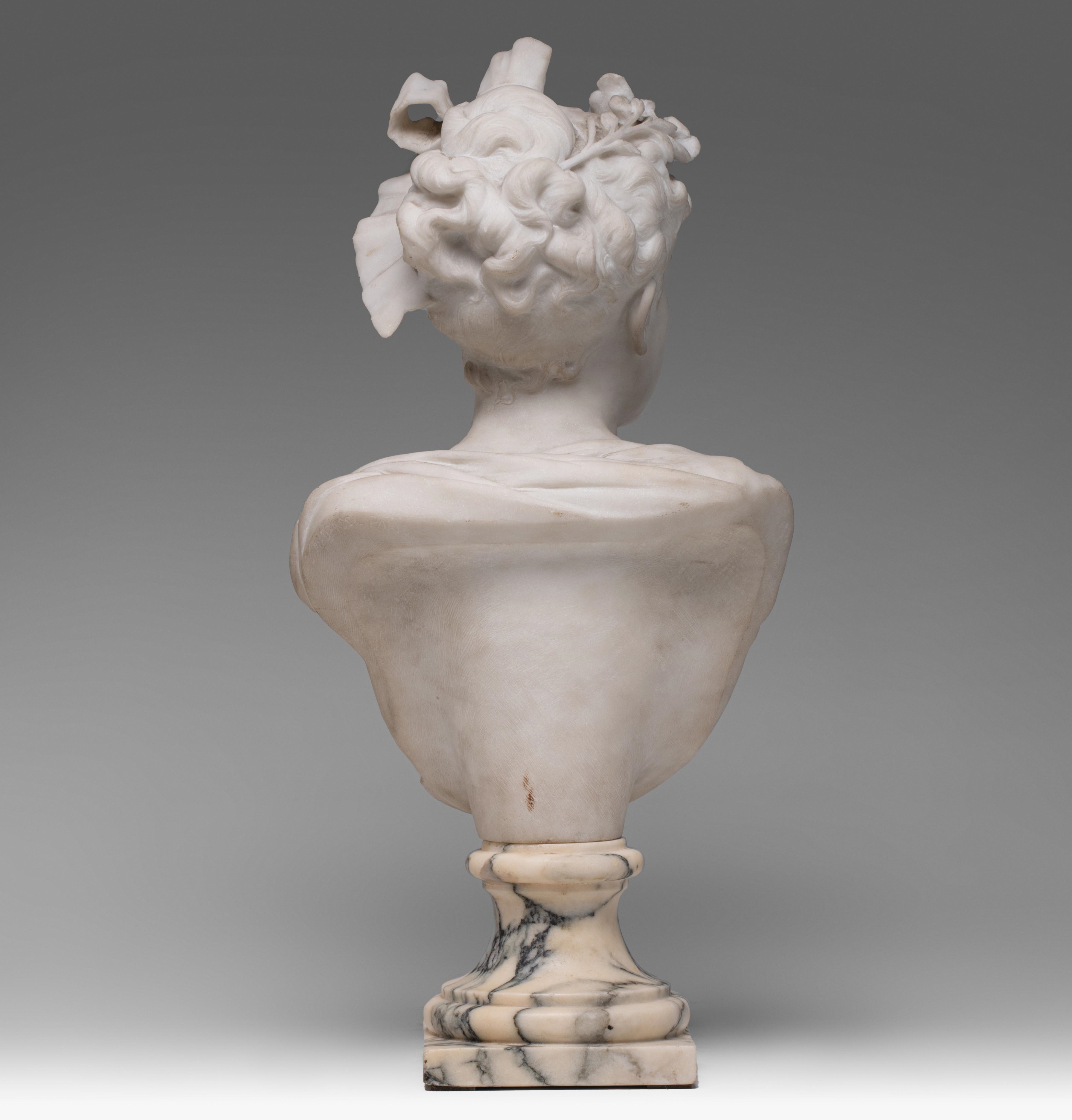 Luca Madrassi | Carrara Marble Bust Of A Young Girl With A Ribbon In ...