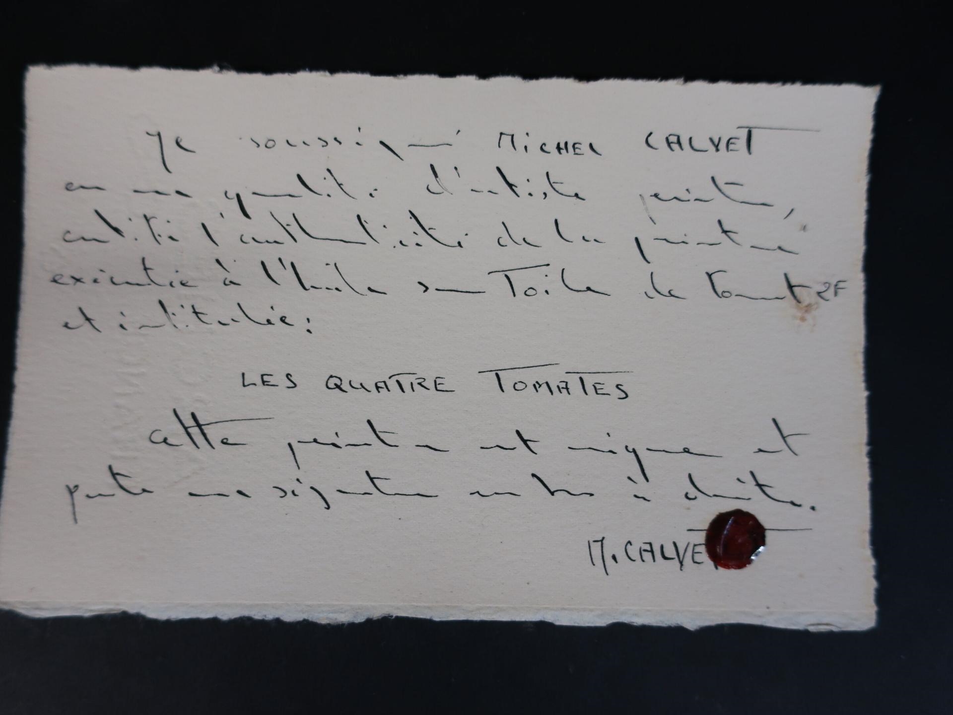 Michel Calvet | Michel (Né en 1956) : Les quatre tomates | MutualArt