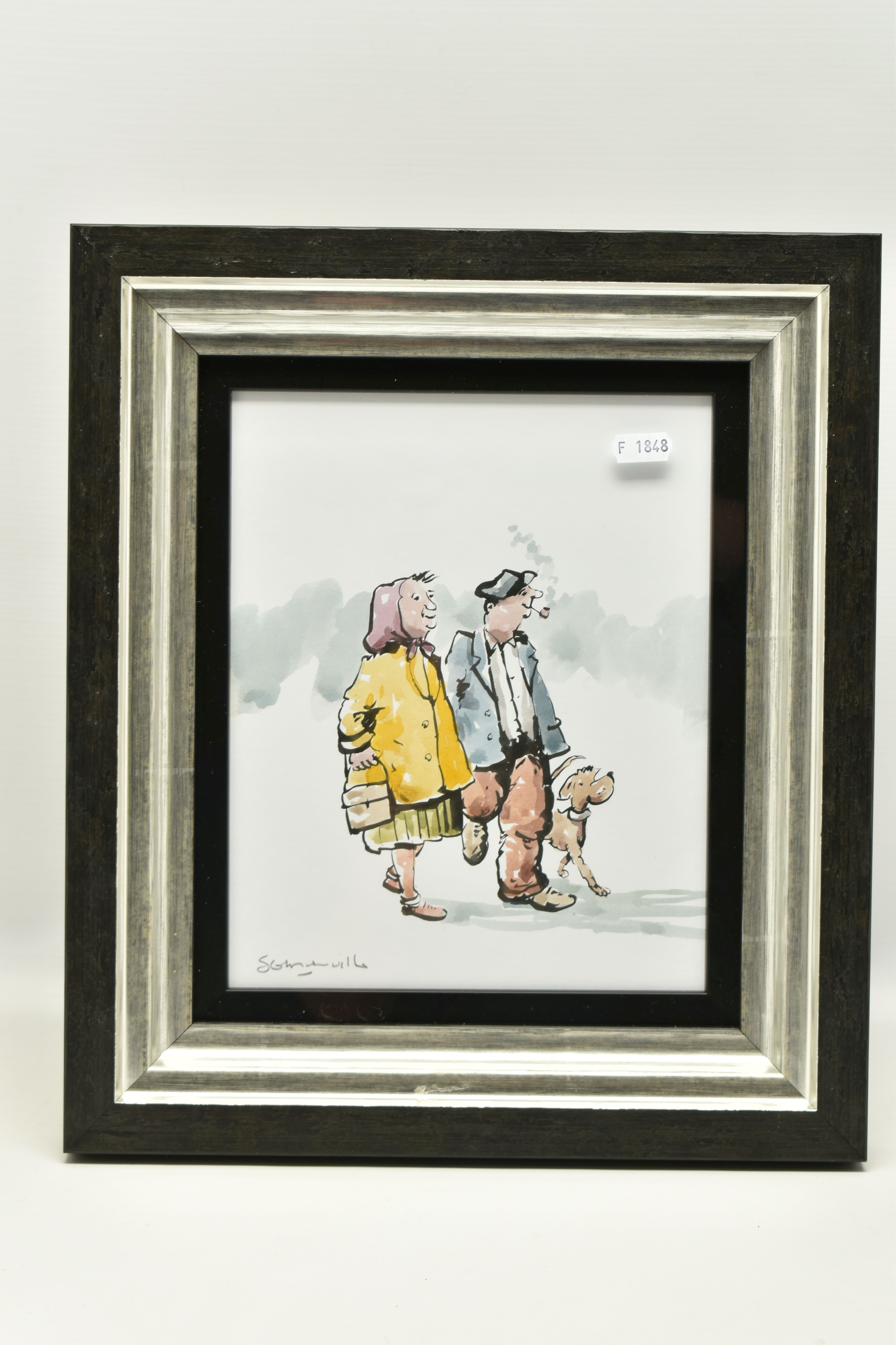 George Somerville | MALE AND FEMALE FIGURES WALKING THEIR DOG, signed ...