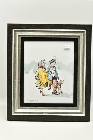 George Somerville | MALE AND FEMALE FIGURES WALKING THEIR DOG, signed ...