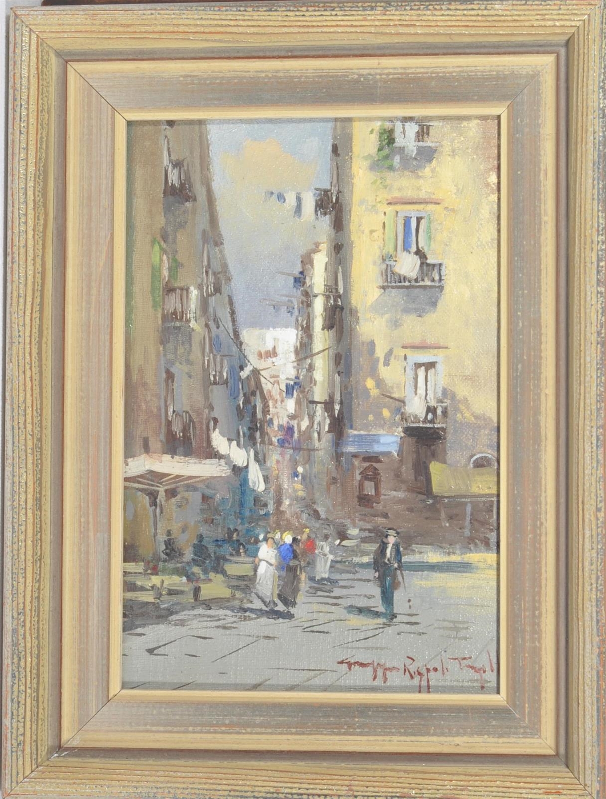 Giuseppe Rispoli | Vicolo di Napoli olio su tela rip su cartone | MutualArt