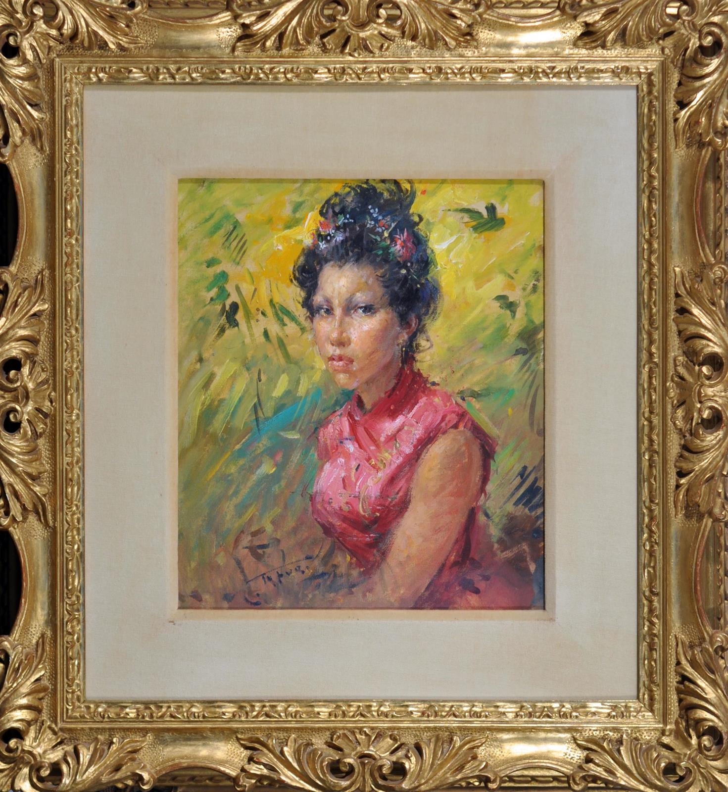 Clemente Tafuri | La modella olio su tela rip. su cartone | MutualArt