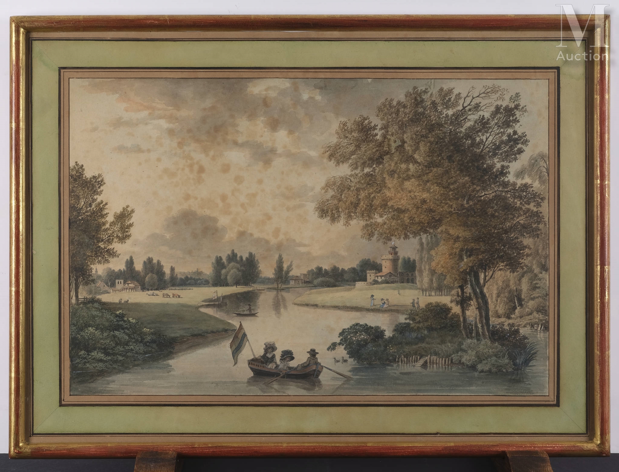 James Merigot | Une paire de paysages animés des jardins d’Ermenonville ...