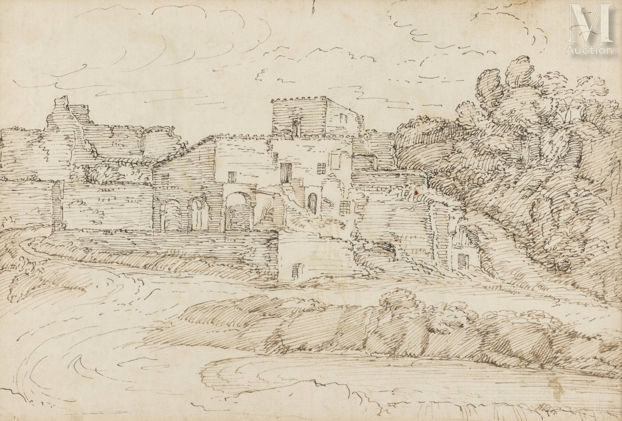 Giovanni Battista Busiri | VIEW OF THE COLOSSEUM WITH TRAVELLERS IN THE ...