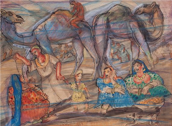 Ragheb Ayad | ORANGE SELLER BY A CAMEL MARKET | MutualArt