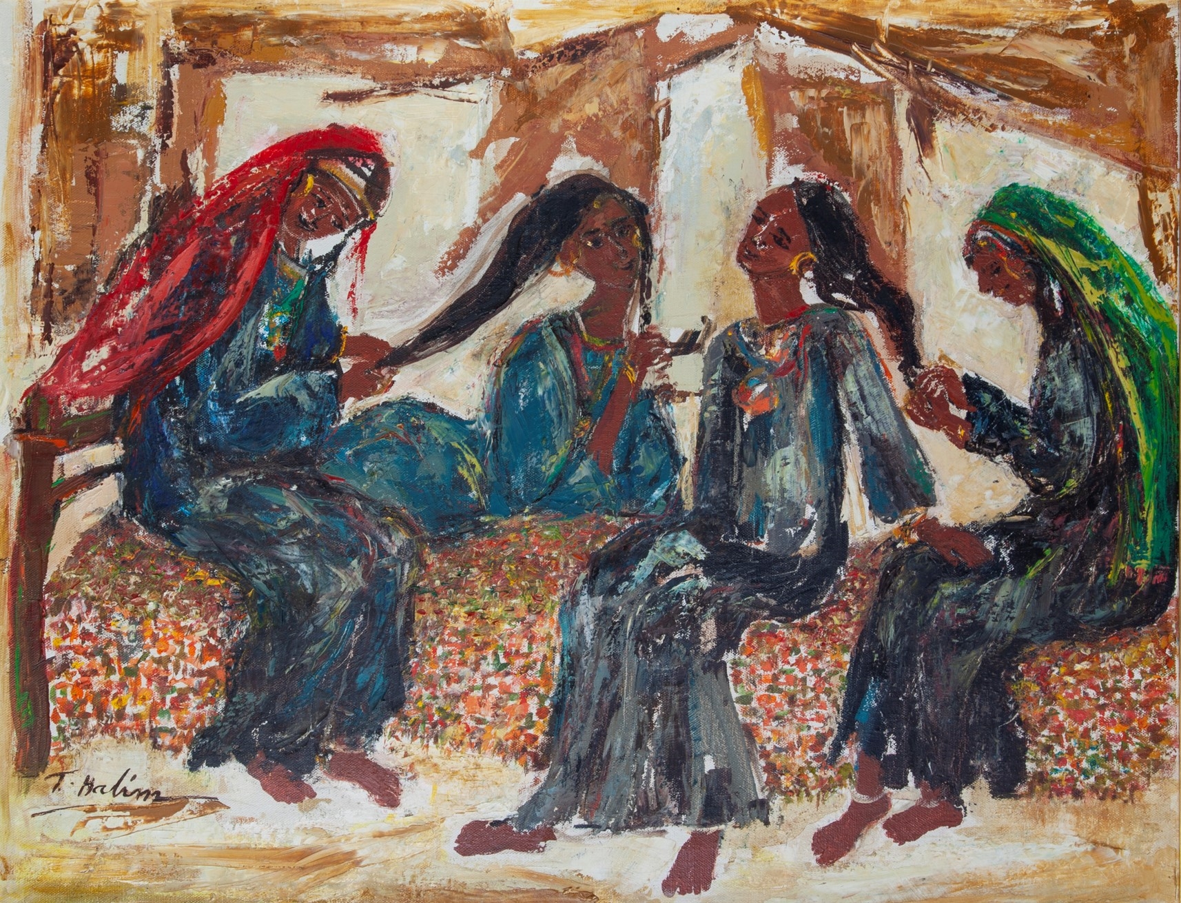 Tahia Halim | WOMEN BRAIDING HAIR | MutualArt