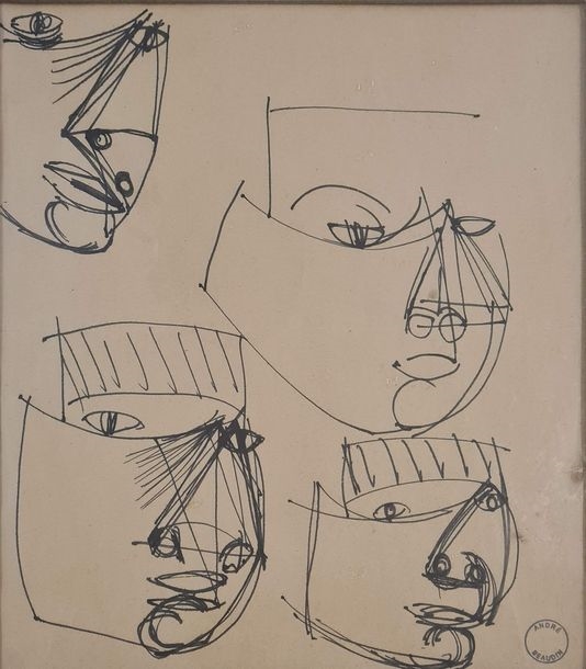 André Beaudin | Study of faces | MutualArt