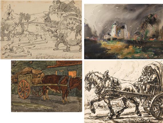 Alfred Ost | Lot van vier tekeningen | MutualArt