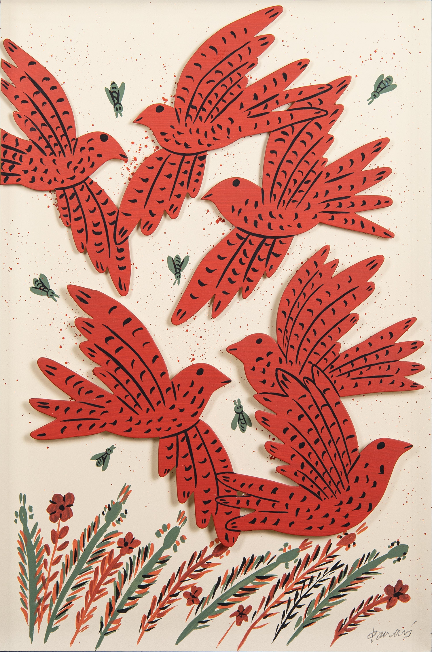 Alecos Fassianos | Red birds | MutualArt