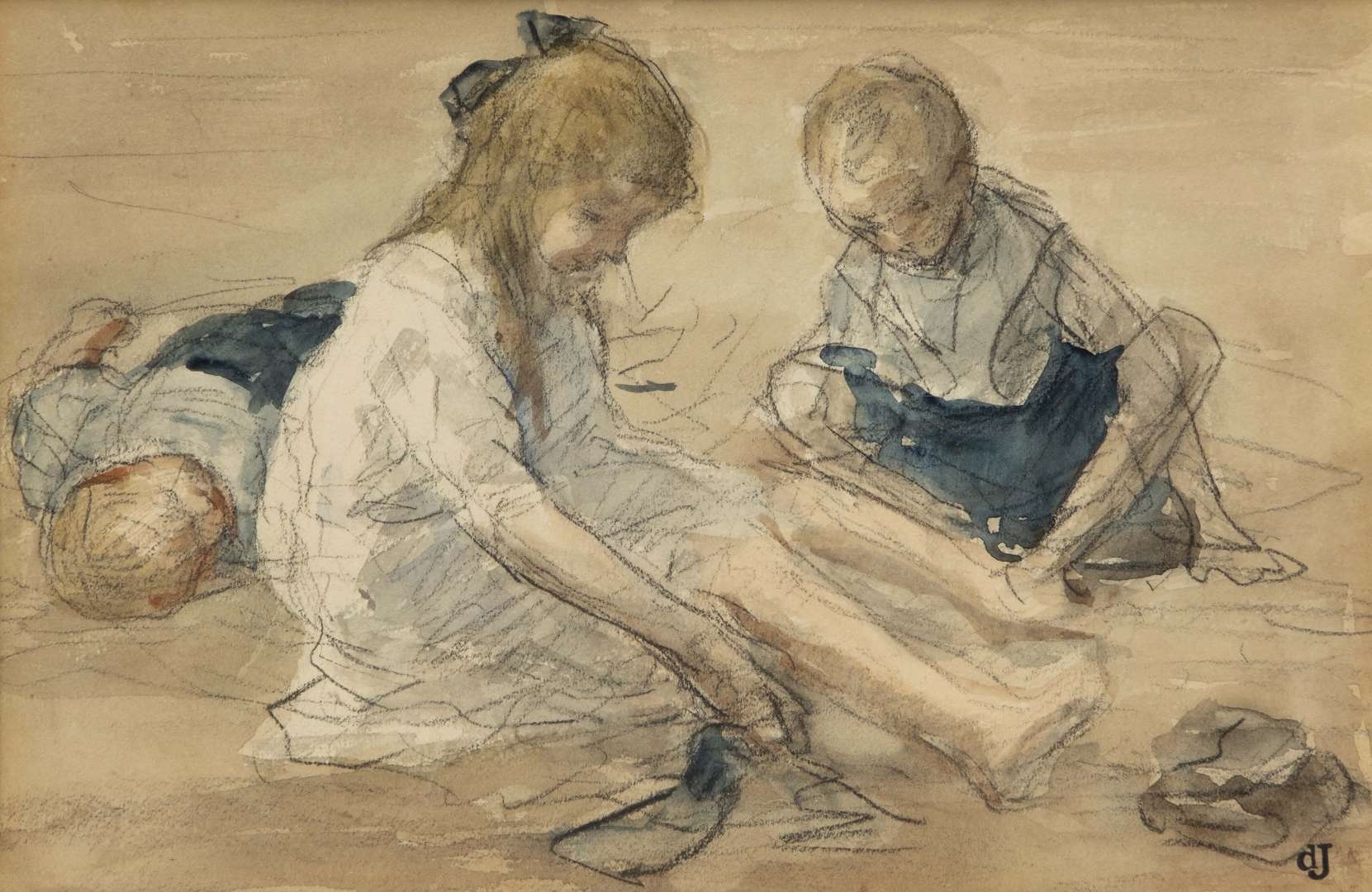 Johan Antonie de Jonge | Children playing on the beach | MutualArt