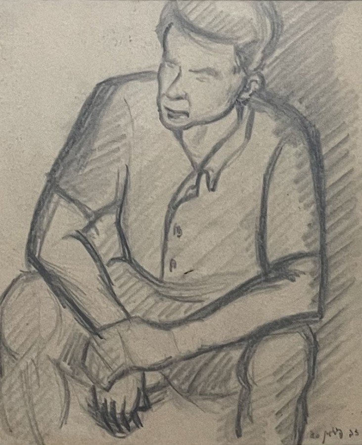 Dov Feigin | A sitting man (1980) | MutualArt