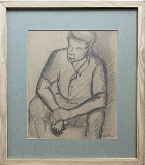 Dov Feigin | A sitting man (1980) | MutualArt