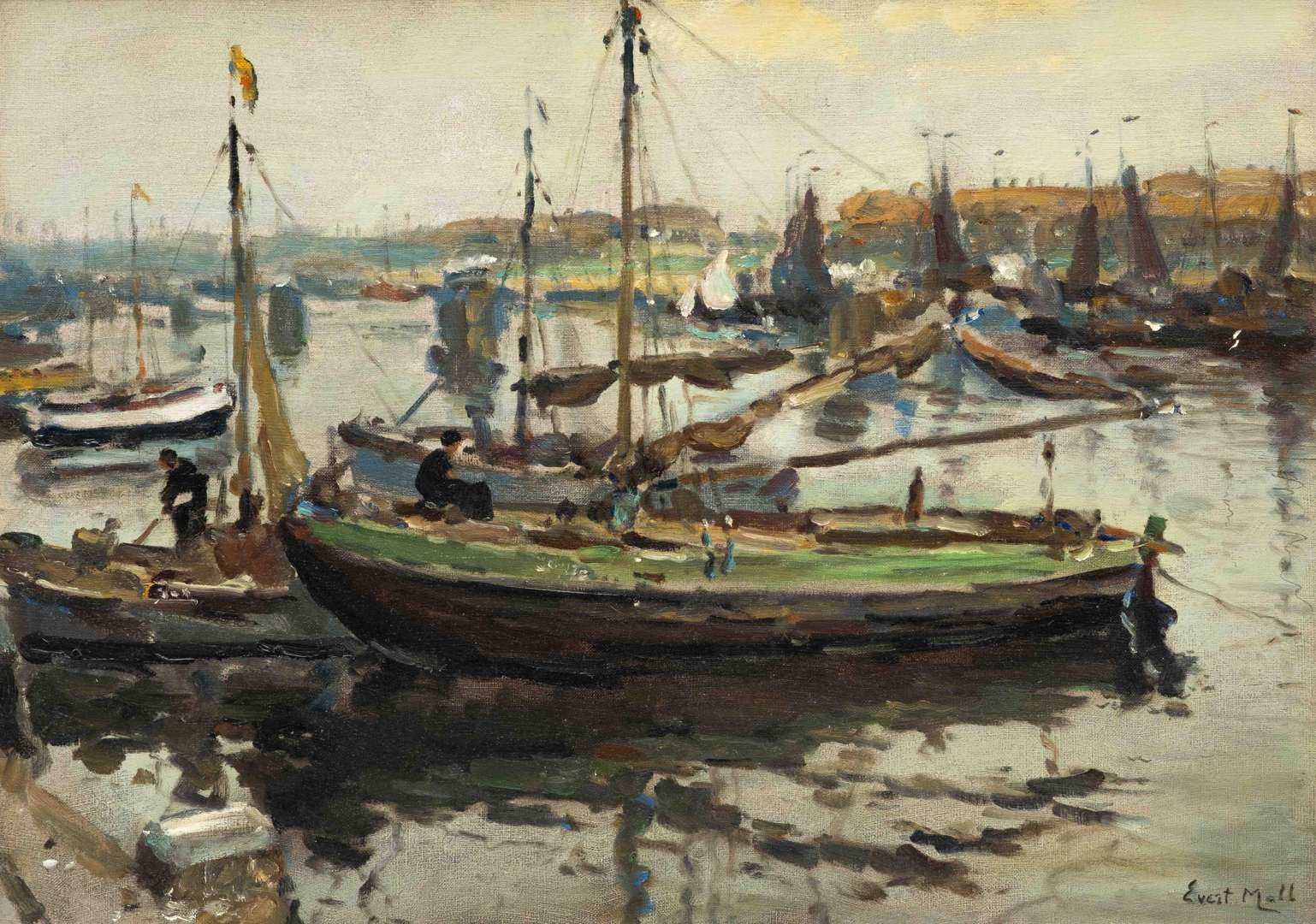 Jan Evert Moll | The harbour of Scheveningen | MutualArt