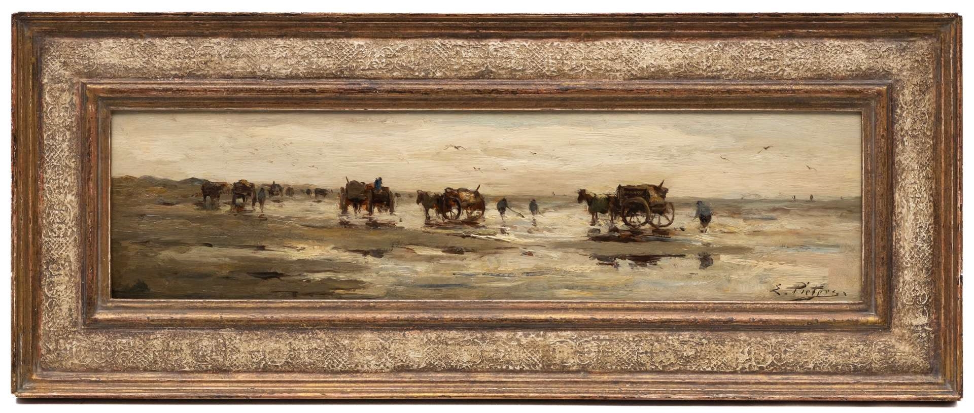 Evert Pieters | Shellfishers on the beach | MutualArt