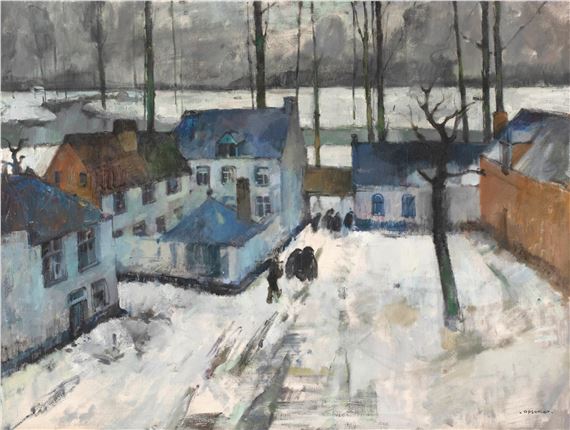 Isidore Opsomer | Begijnhof Lier in winter | MutualArt