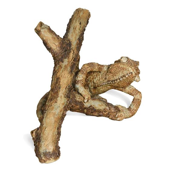 David Cooke | a ceramic sculpture of a chameleon on a branch (1996 ...