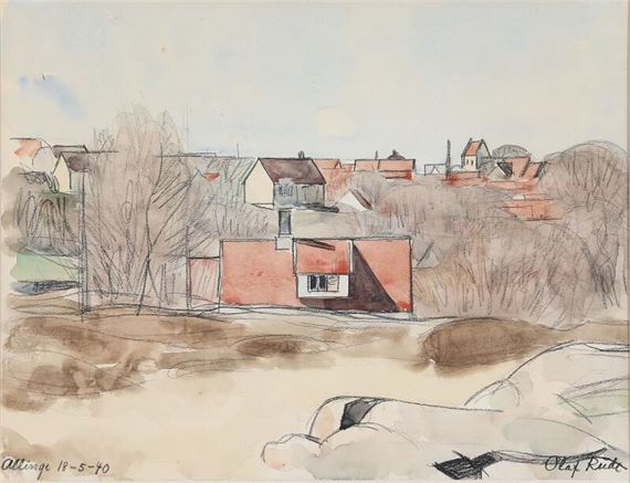 Olaf Rude | Scene from Allinge | MutualArt
