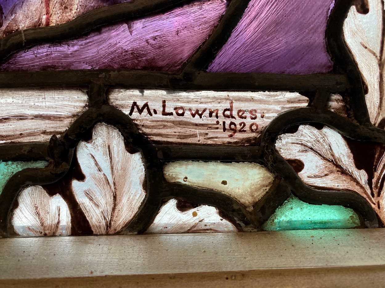 Mary Lowndes | depicting Saint John in the wilderness holding a lamb in ...