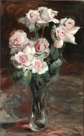 Anton Cilio-jensen | Still life with roses in a vase (1927) | MutualArt