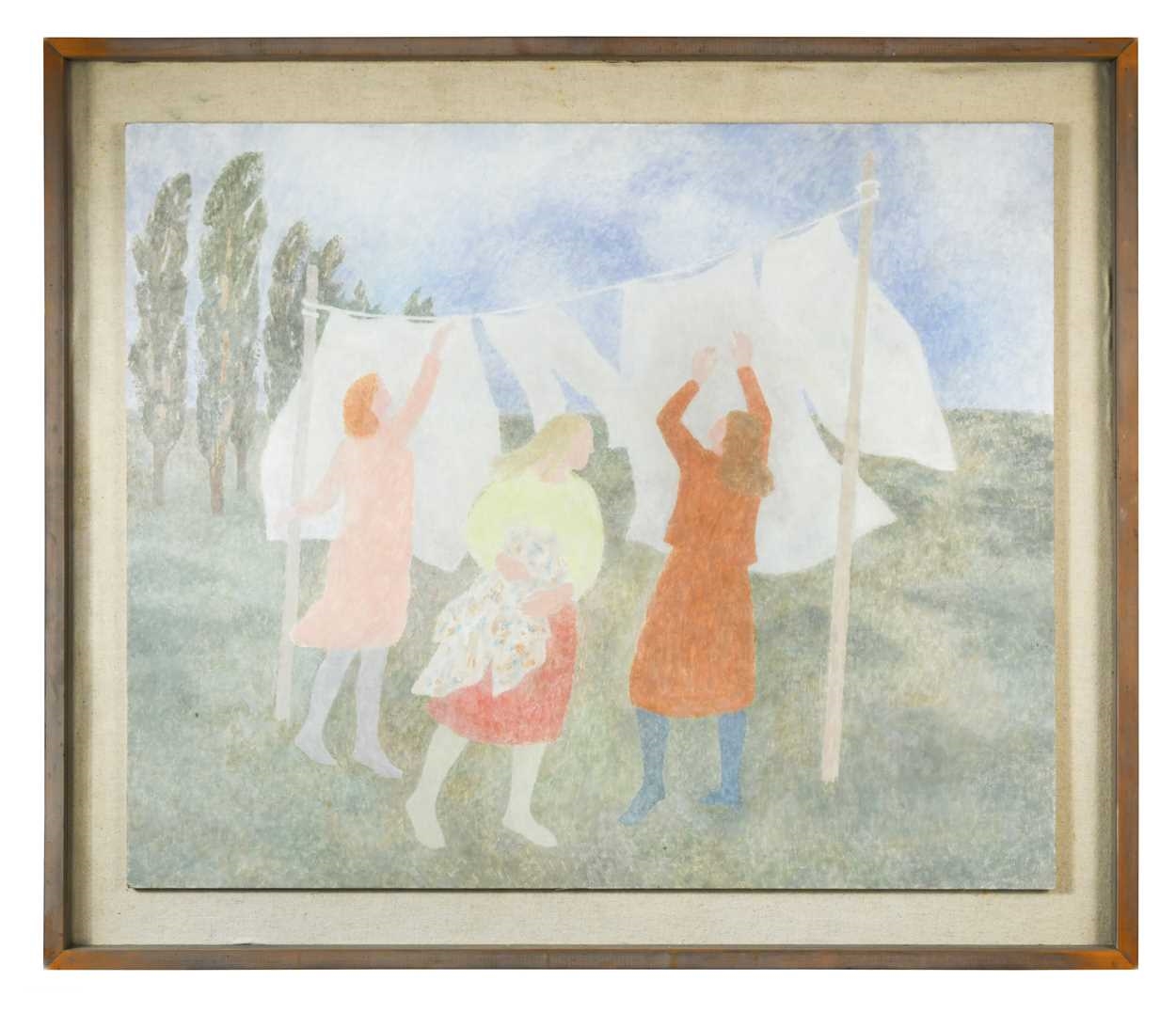 Elisabeth Vellacott | Women hanging out washing | MutualArt