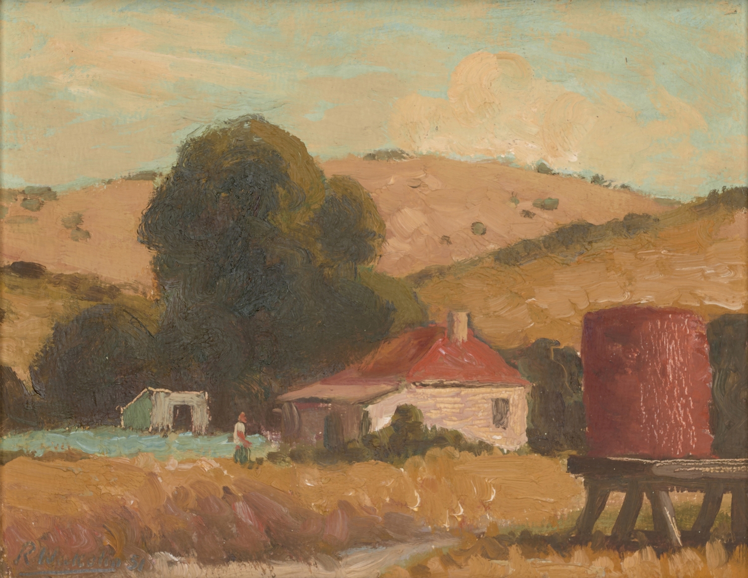 Roland Wakelin | Farm Scene (1951) | MutualArt