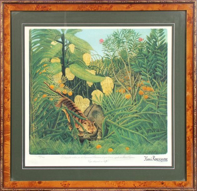 Henri Rousseau | Tiger attacking a buffalo | MutualArt