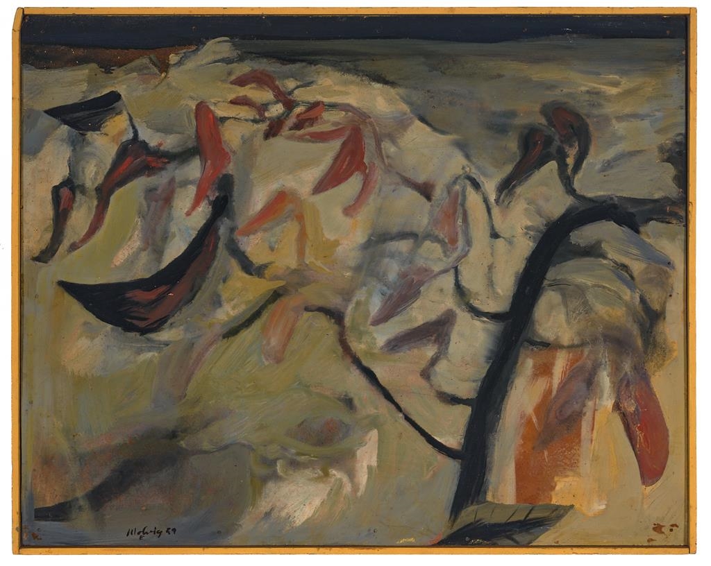 Jon Molvig | Landscape with Leaves (1959) | MutualArt
