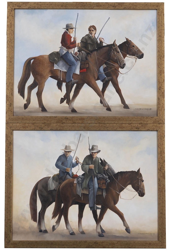 Philip Markham | Musterers on Mt Nicholas (Diptych) | MutualArt