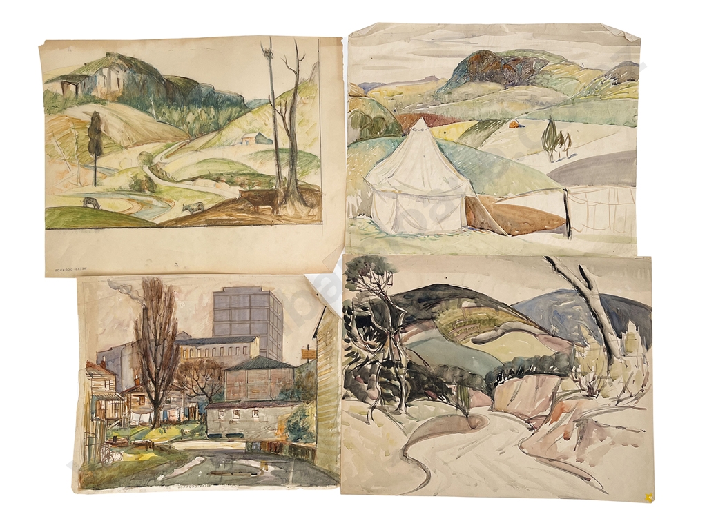 John Weeks | Four Watercolour Sketches (1888) | MutualArt