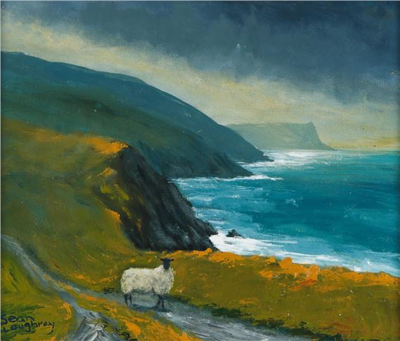 Sean Loughrey | 'LOST SHEEP ON THE ANTRIM COAST' | MutualArt