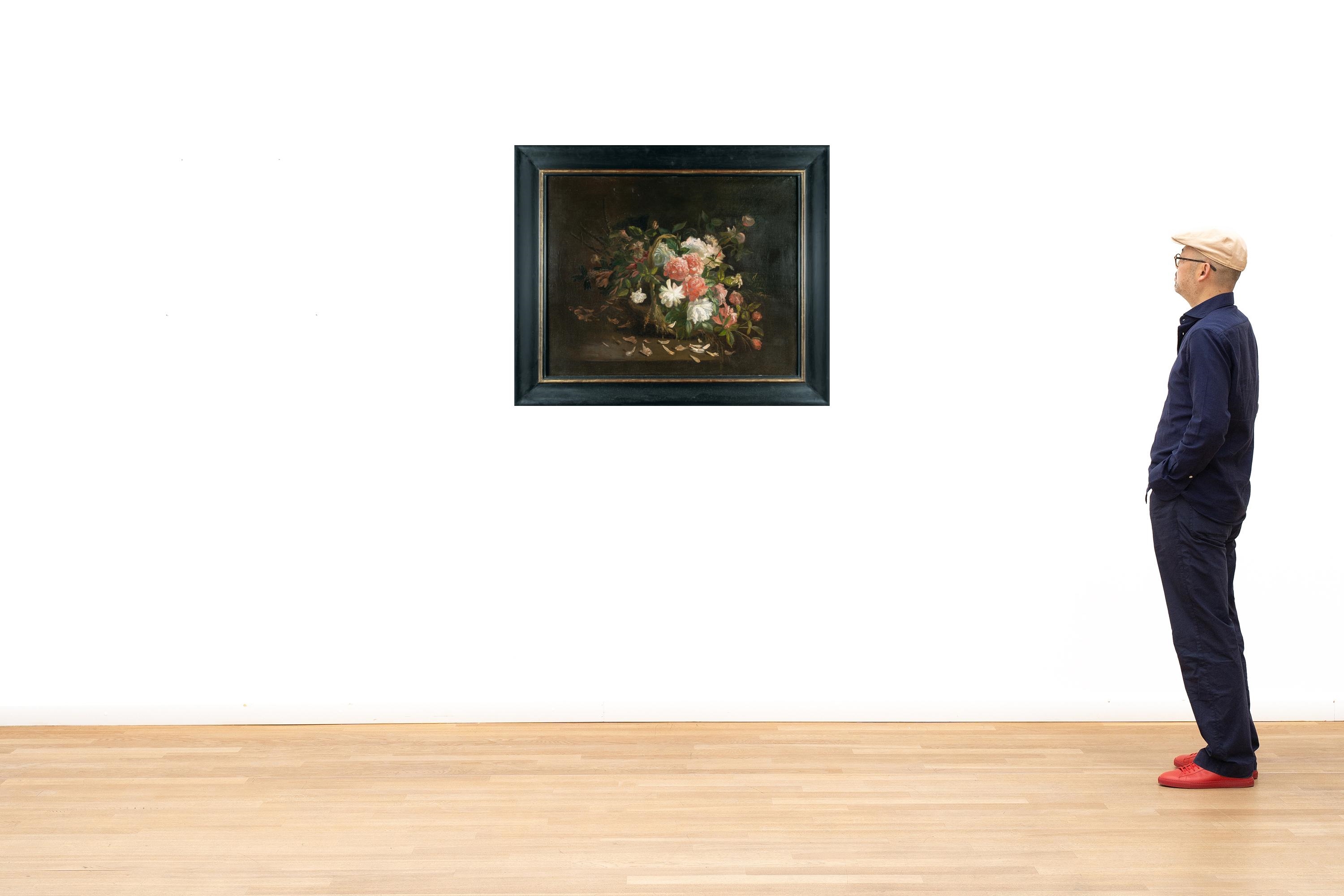 Iphigénie Decaux | Flower still life with red and white roses in a ...