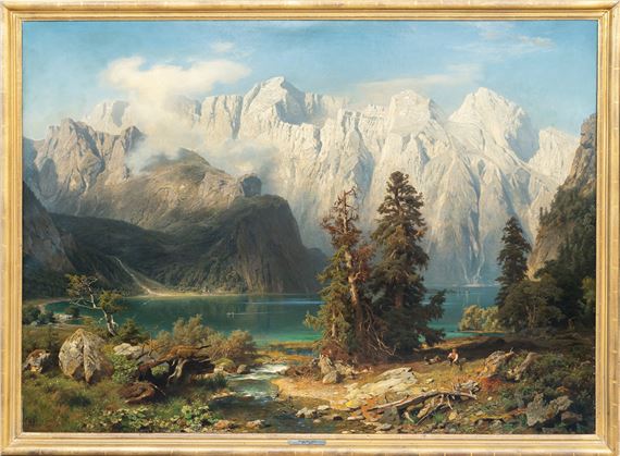 August Wilhelm Leu | Königssee with Watzmann mountain (1866) | MutualArt