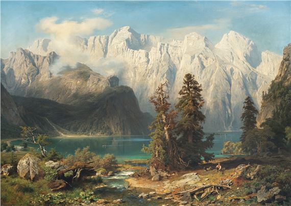 August Wilhelm Leu | Königssee with Watzmann mountain (1866) | MutualArt