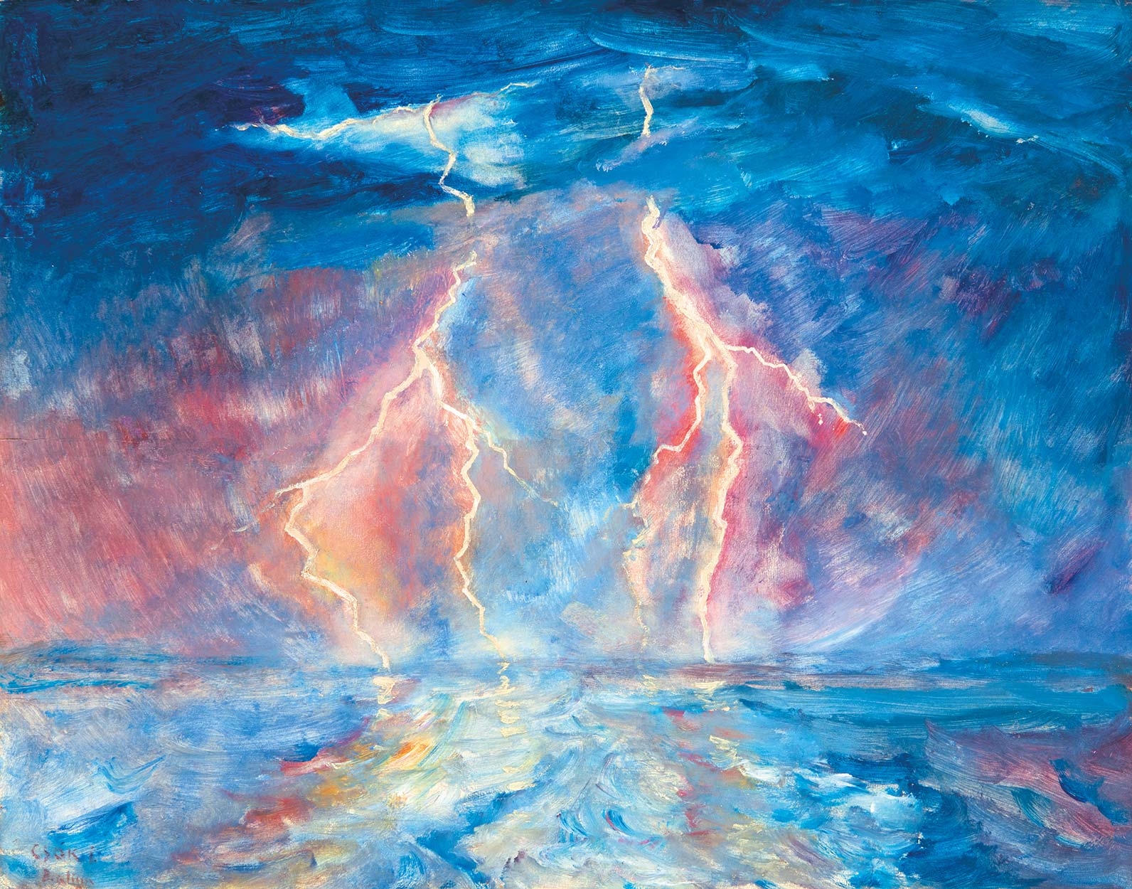 Istvan Csók | Double Lightning Strike on Lake Balaton (1905 - 1910 ...