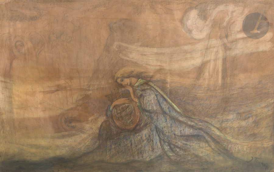 Jan Toorop | Lithografie van Jan Toorop met de titel “Het gebed ...